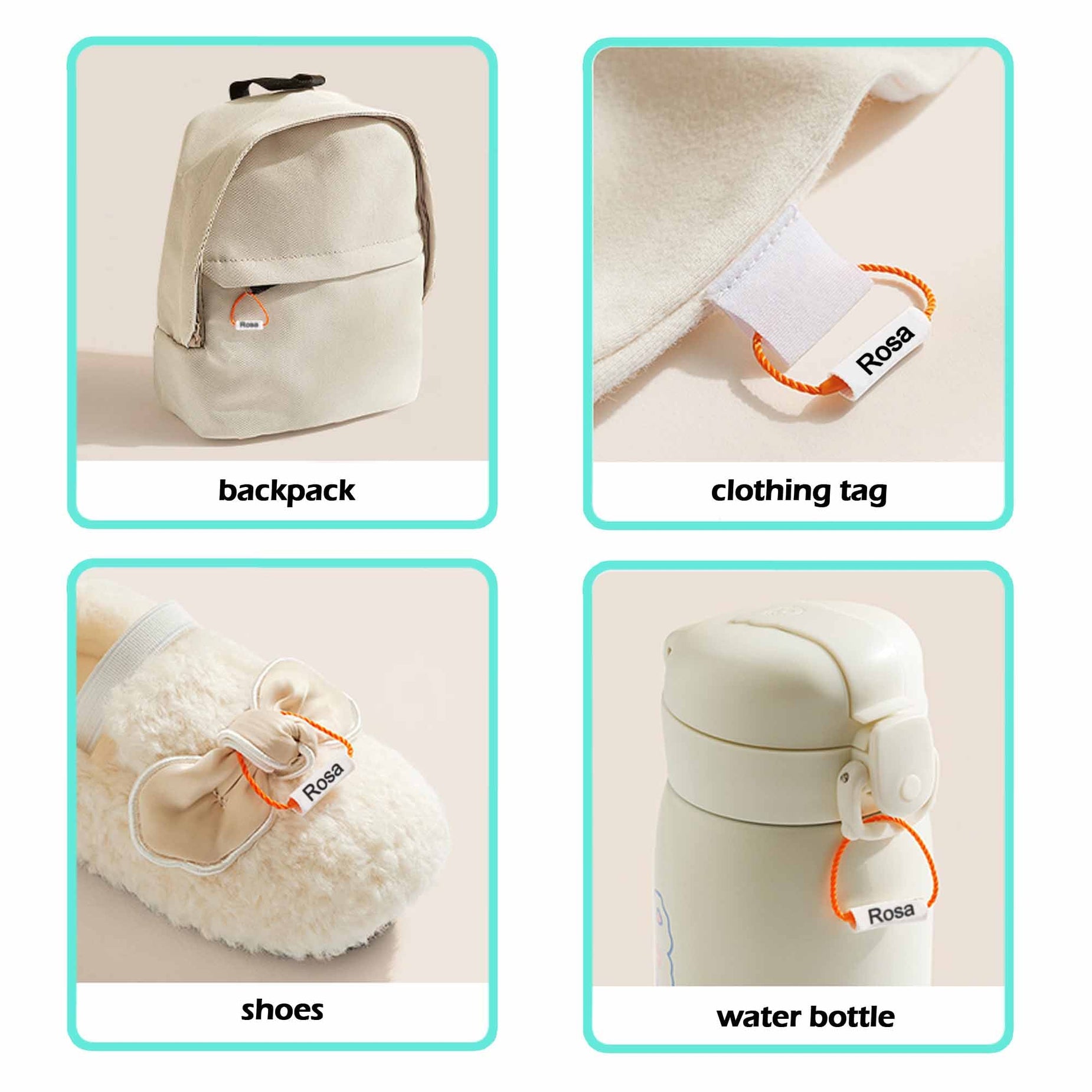 StacynKirill Set of 40/80/120 PCS Shoes Belongings Name Label Tag In M